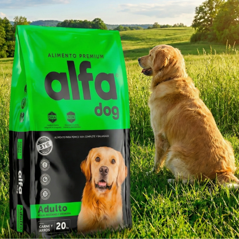 Alimento Alfa Dog Premium Perro Adulto 20kg - Razas Medianas y Grandes ...