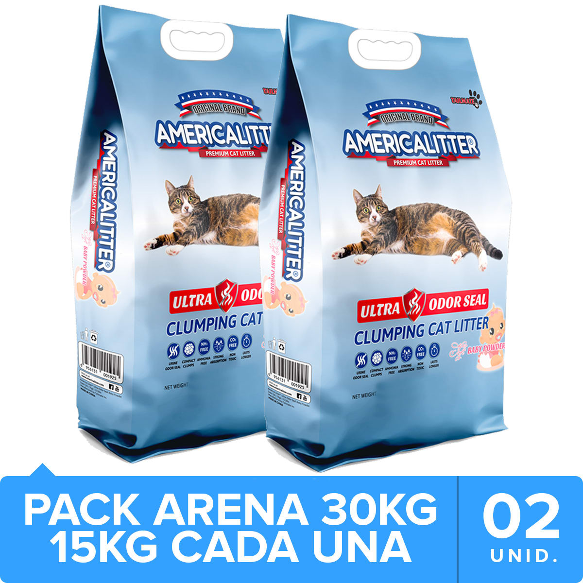 America Litter Odor Seal Olor Talco Bebe Pack 30kg – NovaPet