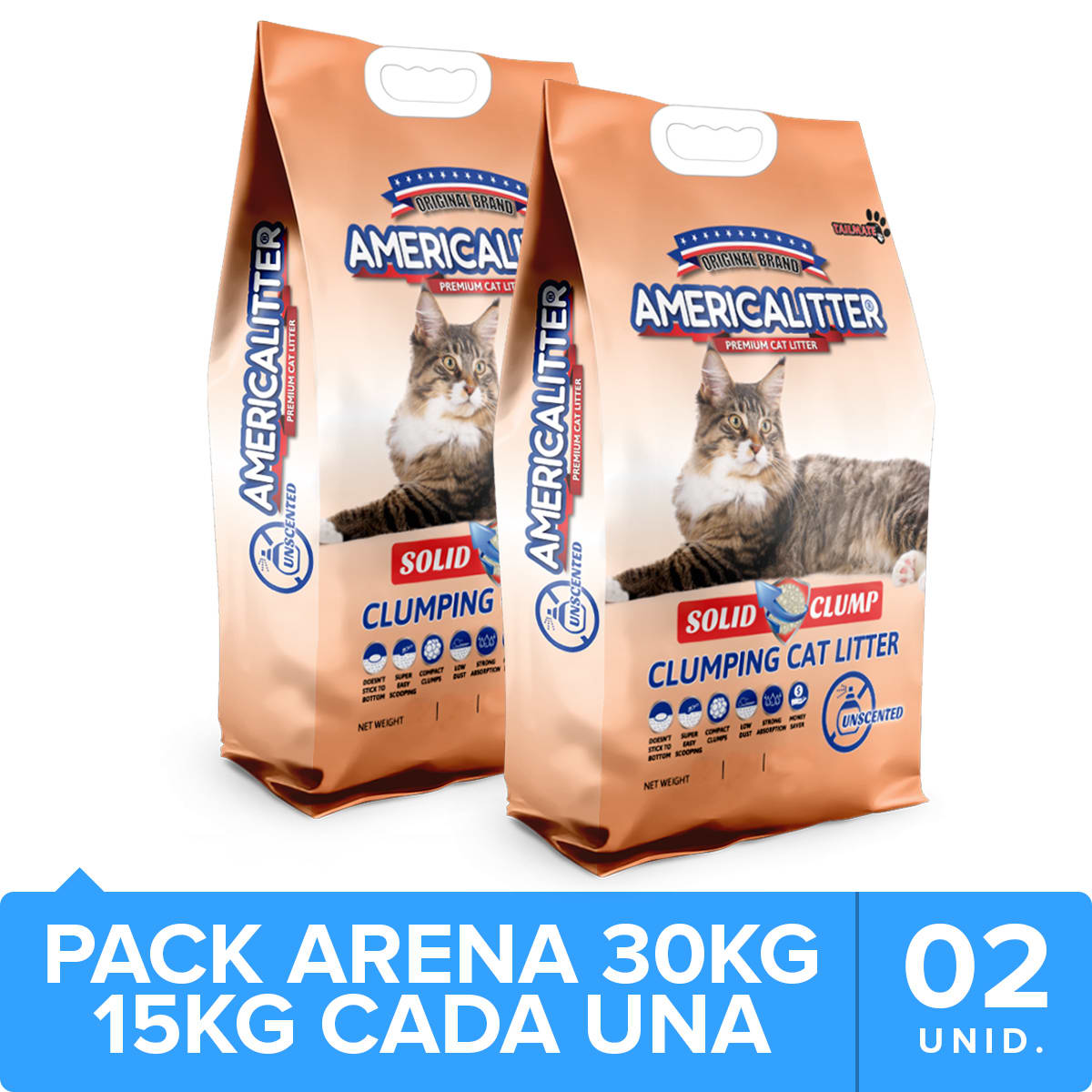 America Litter Solid Clump Pack 30kg – NovaPet