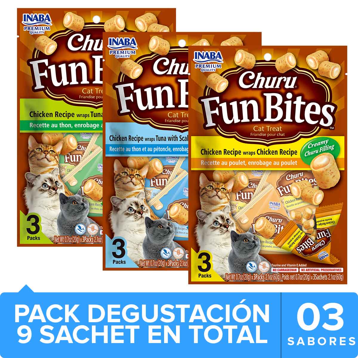 Inaba Ciao Churu Fun Bites Mix Degustacion con 3 unidades (9 sachet ...
